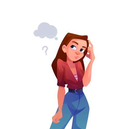Thinking Girl Cartoon Vector Images (over 11,000)