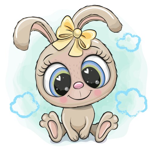 Cute rabbit girl on a white background Royalty Free Vector