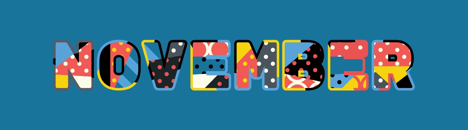 November word Royalty Free Vector Image - VectorStock