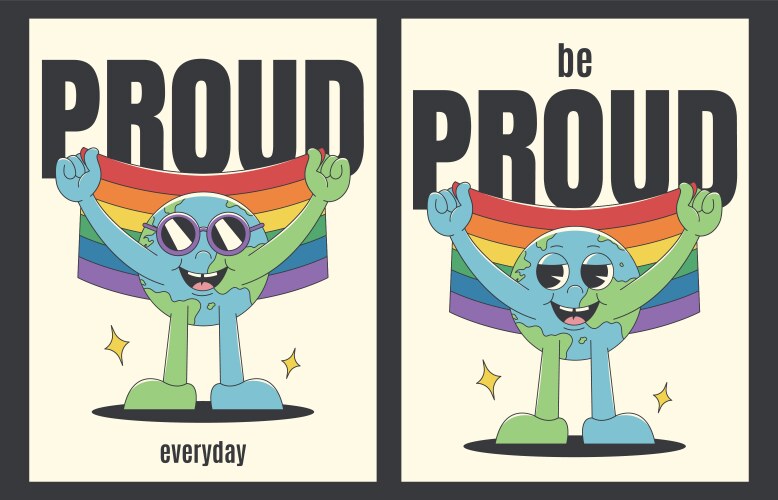 Pride month slogan and phrases sticker pack Vector Image