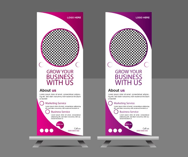 Premium modern roll up banner template Royalty Free Vector