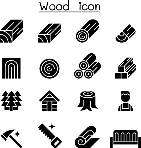 Badges set for wood working industry Royalty Free Vector