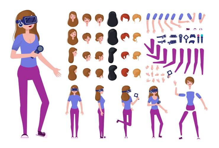 Futuristic people virtual reality augmentation Vector Image