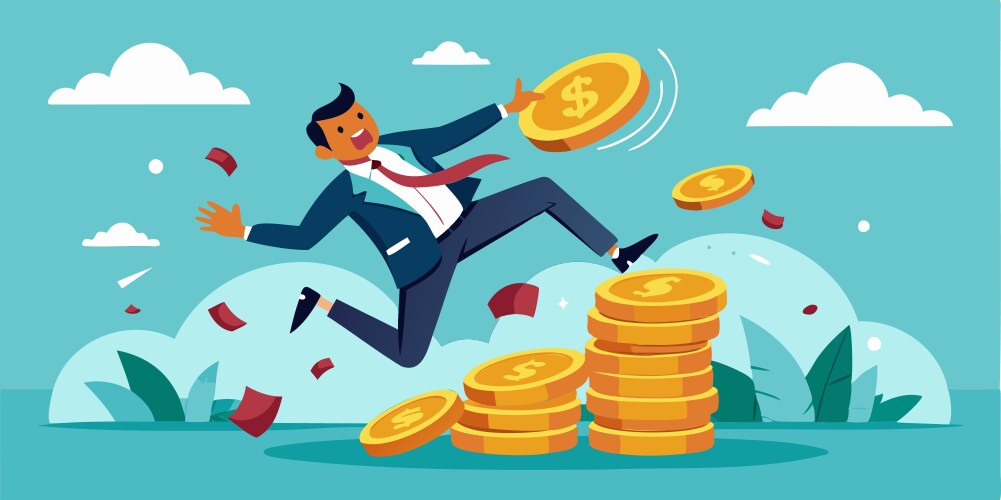 Financial success cartoon Royalty Free Vector Image