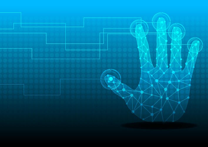 Digital hand technology background Royalty Free Vector Image