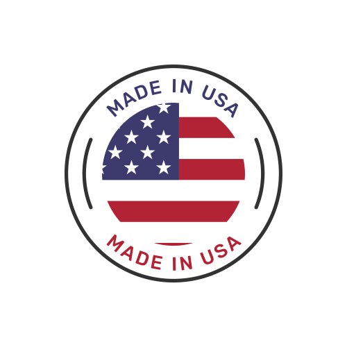 Made in usa american flag round icon Royalty Free Vector