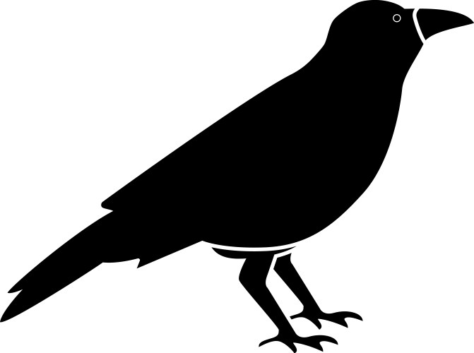 Crow with cheese on white background Royalty Free Vector