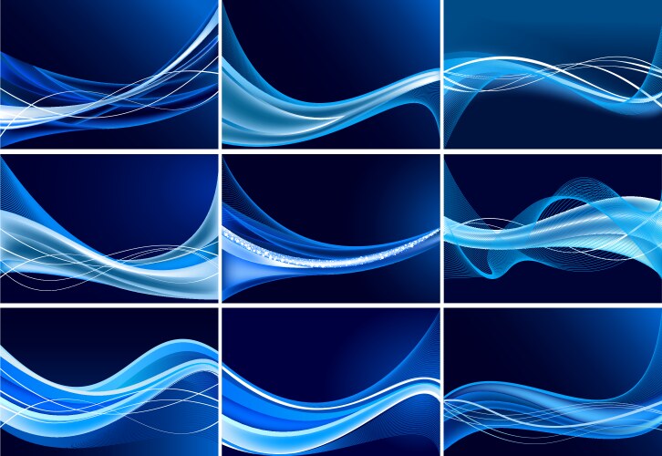 Abstract wave set Royalty Free Vector Image - VectorStock