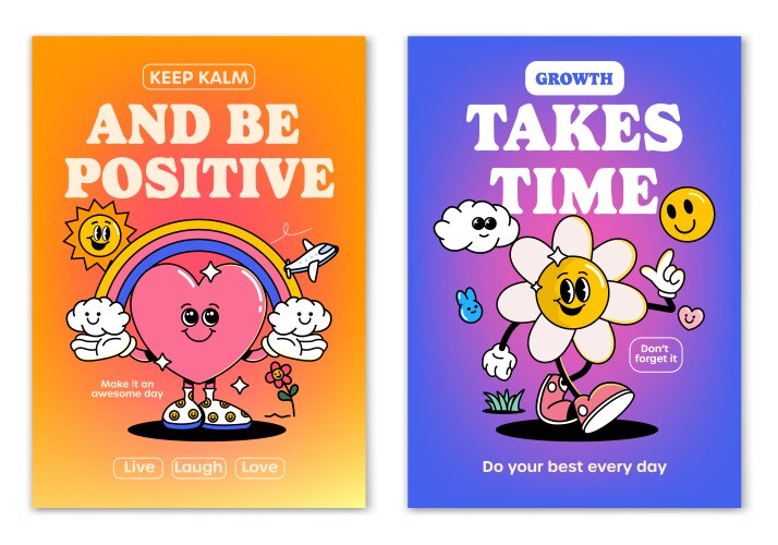 Groovy poster design 7 Royalty Free Vector Image