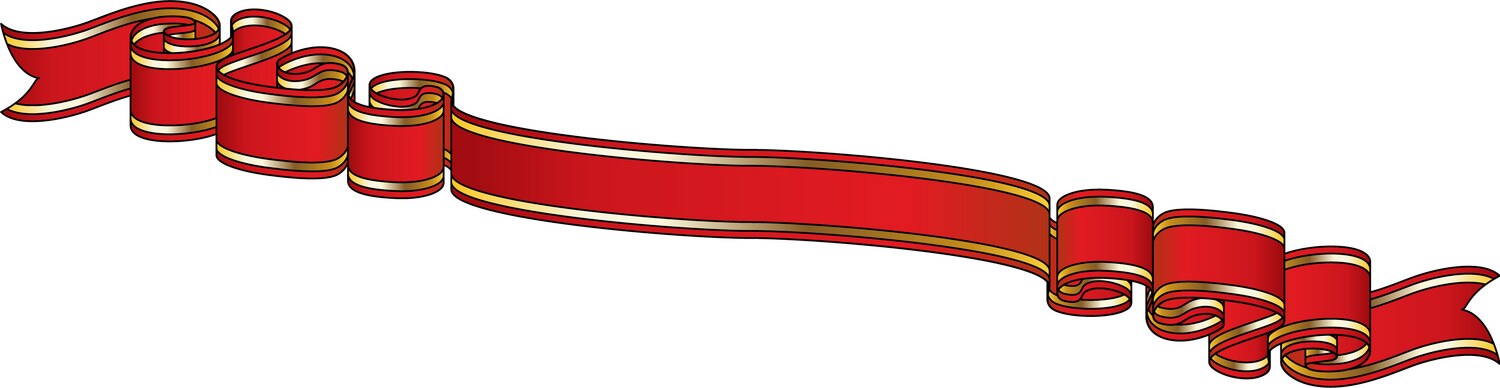 Red ribbon with golden stripes Royalty Free Vector Image