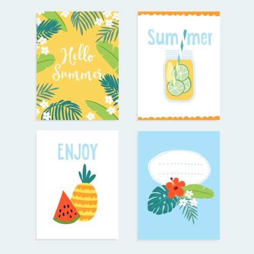 Summer cards collection Royalty Free Vector Image
