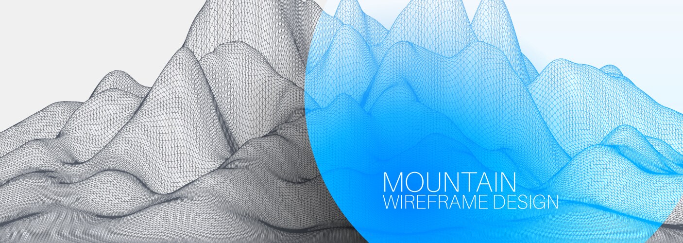 Wireframe landscape background futuristic Vector Image