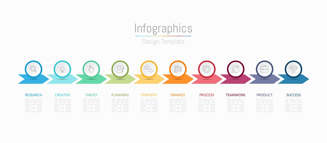 Infographic 10 options design elements Royalty Free Vector