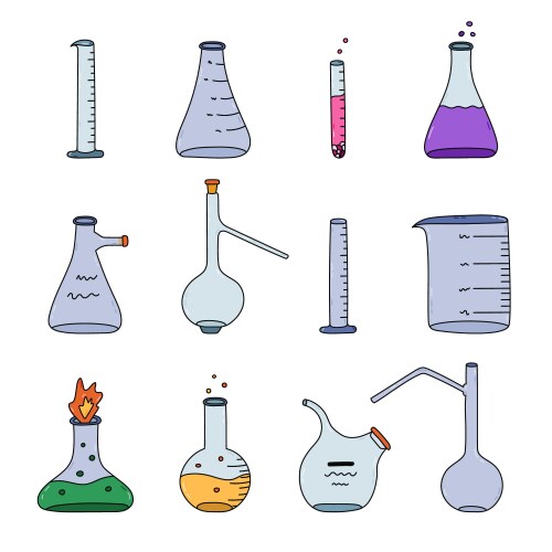 Cute cartoon laboratory beaker with spout Vector Image