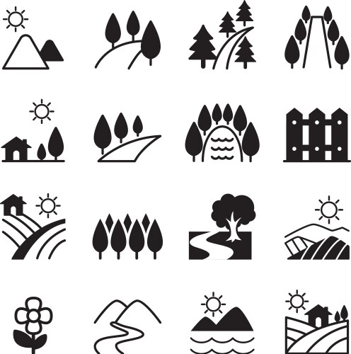 Landscape icon Royalty Free Vector Image - VectorStock