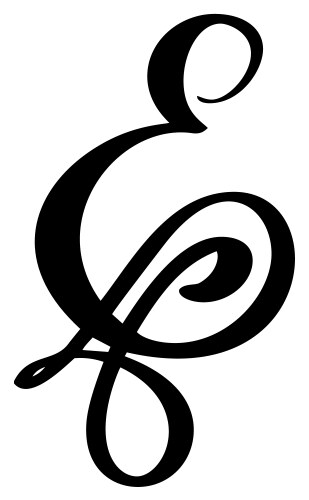 Calligraphy hand drawn letter e logo Royalty Free Vector