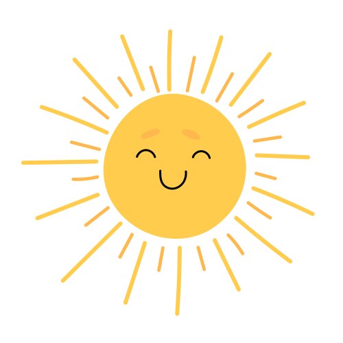 Smiling sun Royalty Free Vector Image - VectorStock