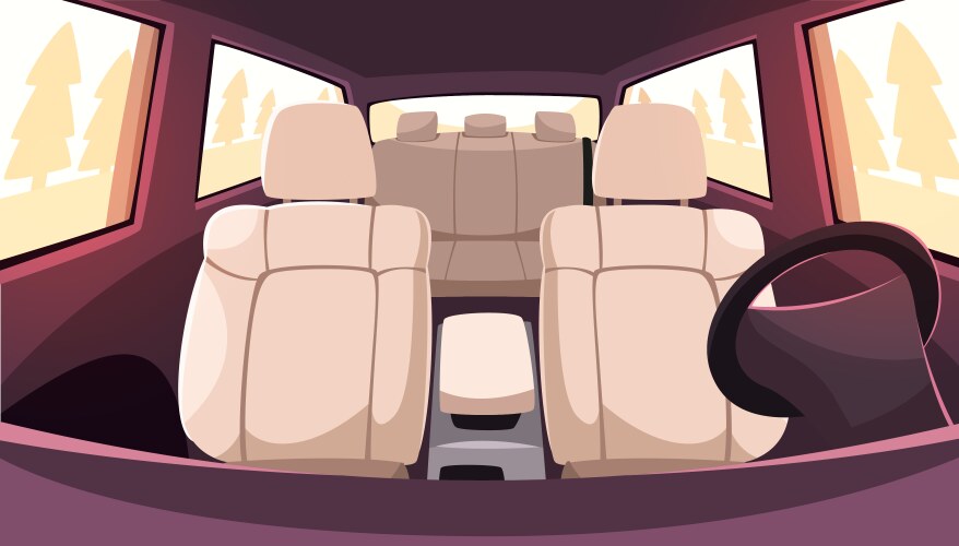 People inside car interior travel driver Vector Image
