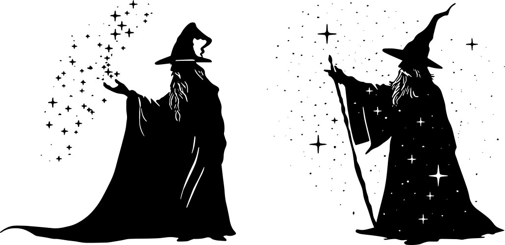 Wizard Casting Spell Vector Images (over 470)