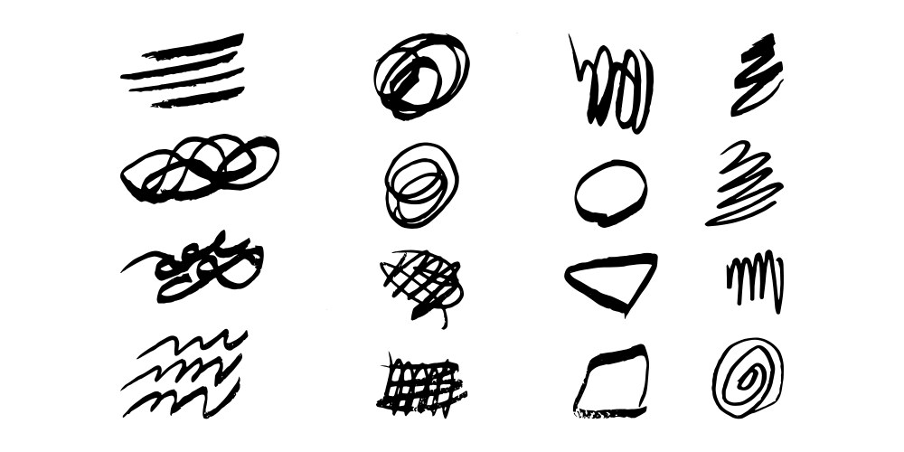 Brushes and elements for notes highlighting text Vector Image