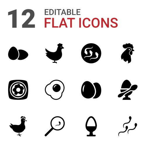 Egg icon set Royalty Free Vector Image - VectorStock