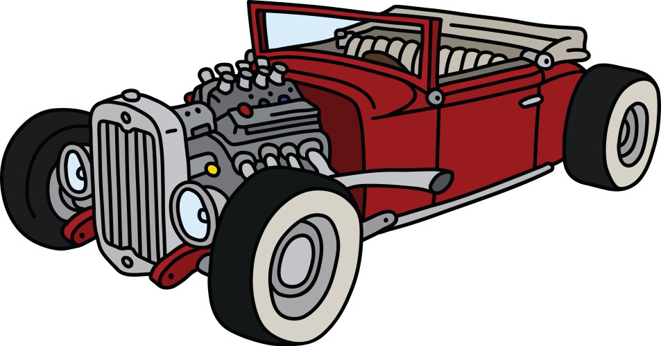 Funny racing car cartoon Royalty Free Vector Image