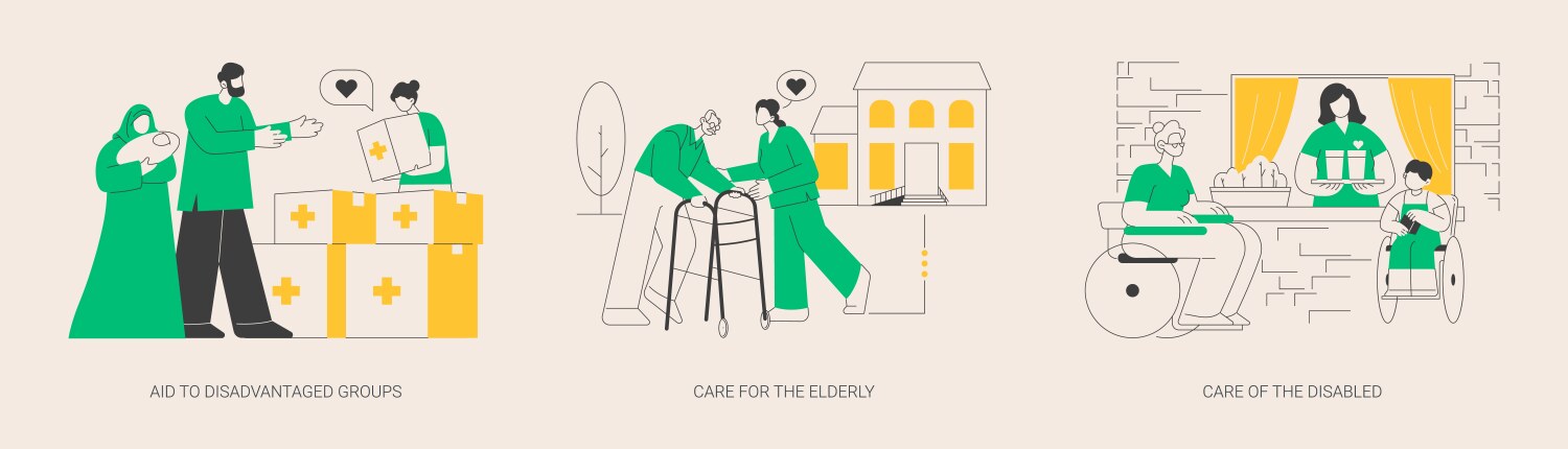 Help vulnerable people abstract concept Royalty Free Vector