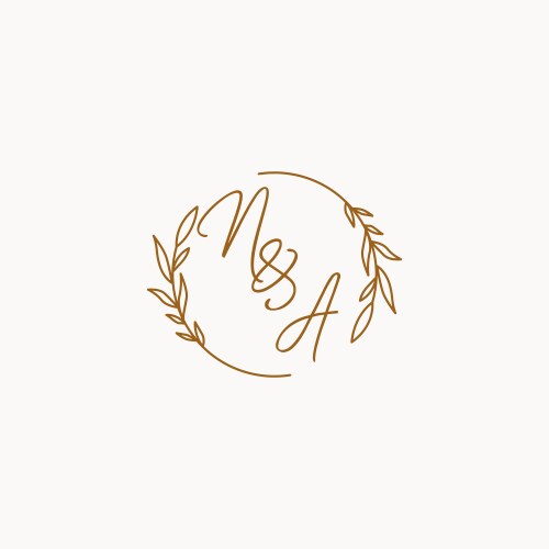 Letter na wedding monogram logo design Royalty Free Vector