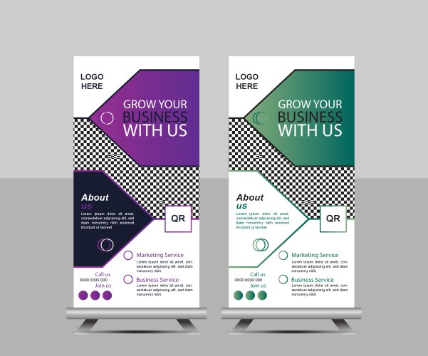 Premium modern roll up banner template Royalty Free Vector