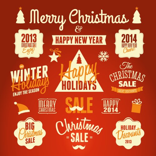 Vintage christmas banners Royalty Free Vector Image