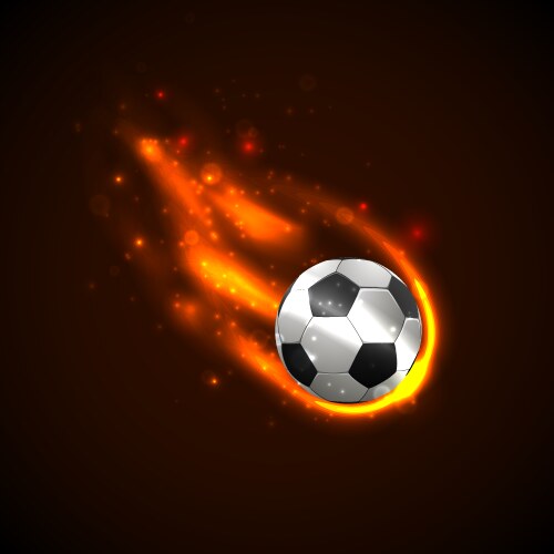 Soccer ball with fire trail Royalty Free Vector Image