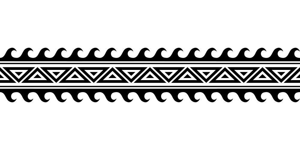 Polynesian Tribal Wave Tattoo Royalty Free Vector Image