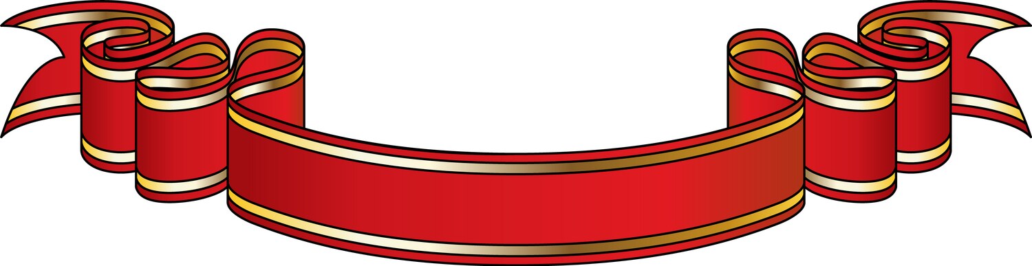 Red ribbon with golden stripes Royalty Free Vector Image