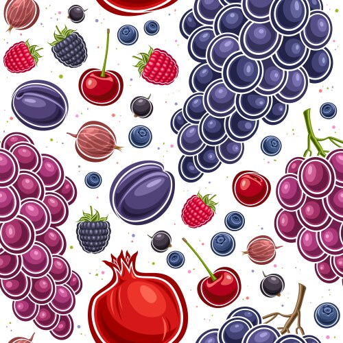 Berry seamless pattern Royalty Free Vector Image