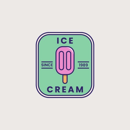 Ice cream label logo design Royalty Free Vector Image