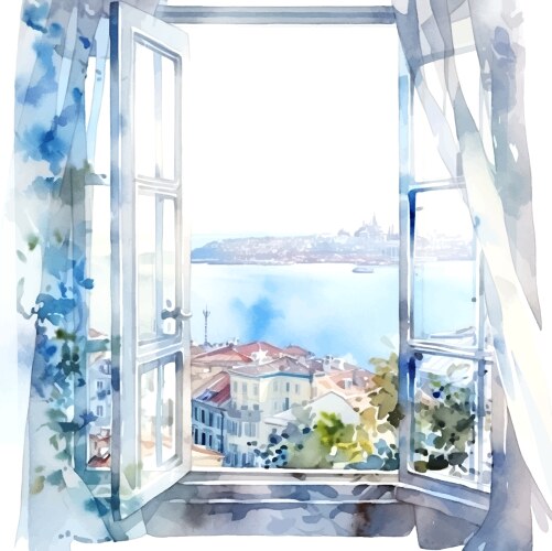Watercolor Window Vector Images (over 1,400)