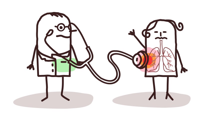 Concerned doctor cartoon Royalty Free Vector Image