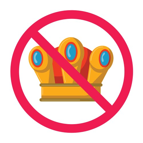 No crown forbidden icon king – Royalty-Free Vector | VectorStock