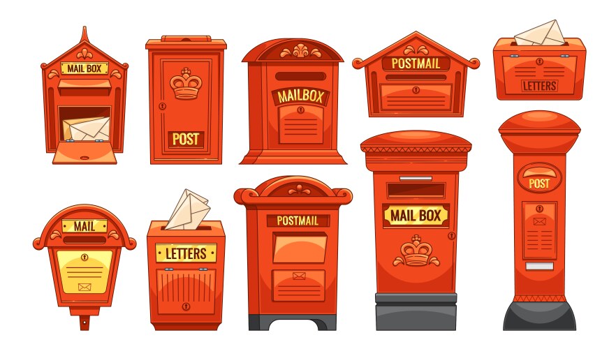 Postbox Cartoon Letterbox Vector Images (over 660)