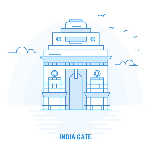 India gate new delhi indian most famous sight Vector Image