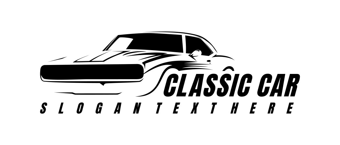 Custom muscle car show logo design Royalty Free Vector Image