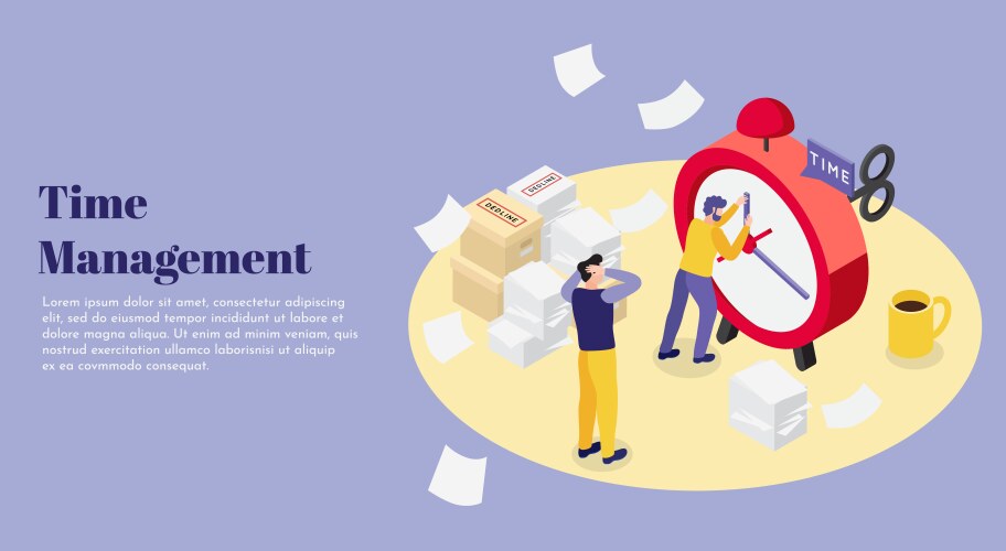 Inefficient time control background Royalty Free Vector