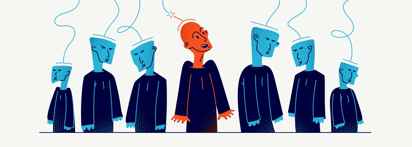 Matrix mind control and totalitarian society Vector Image