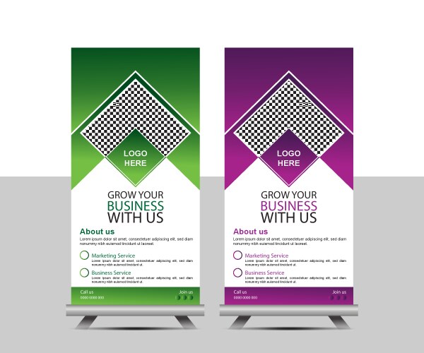 Premium modern roll up banner template Royalty Free Vector