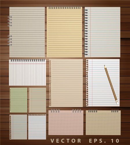 Old paper notebook Royalty Free Vector Image - VectorStock