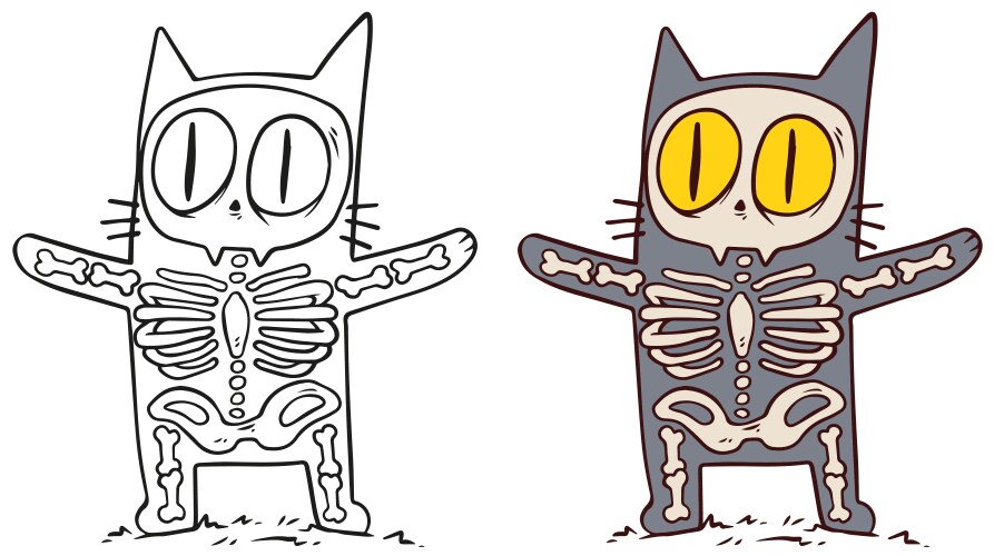 Cat skeleton veterinary Royalty Free Vector Image
