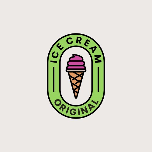 Ice cream label ice cream logo design Royalty Free Vector