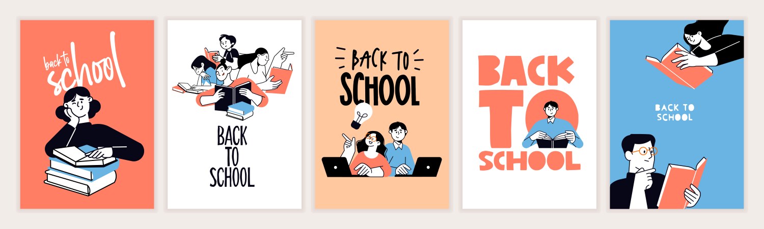 Back to school posters set Royalty Free Vector Image