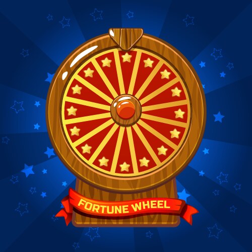 Fortune wheel spinning on bokeh background Vector Image