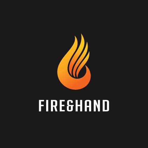 Hvac lettering logo design heating and cooling Vector Image